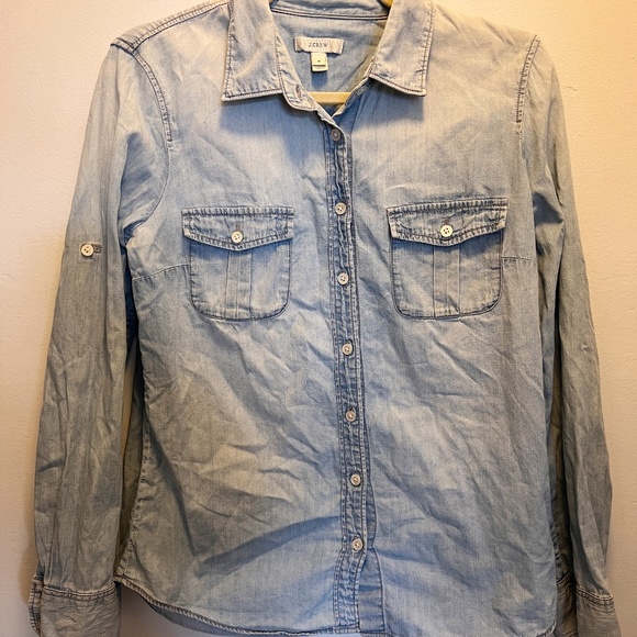 J. Crew | Tops | J Crew Classic Chambray Button Down Up Shirt 4 | Poshmark